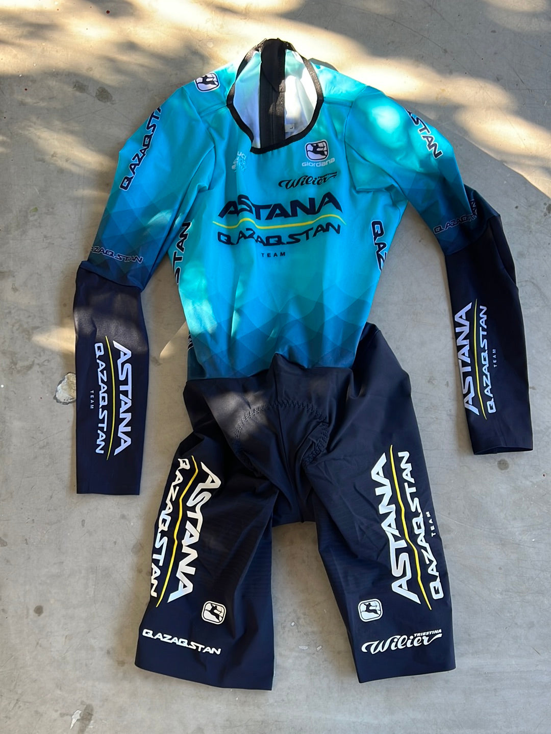 Long Sleeve TT Suit / Skinsuit | Giordana | Astana Qazaqstan | Pro-Iss ...